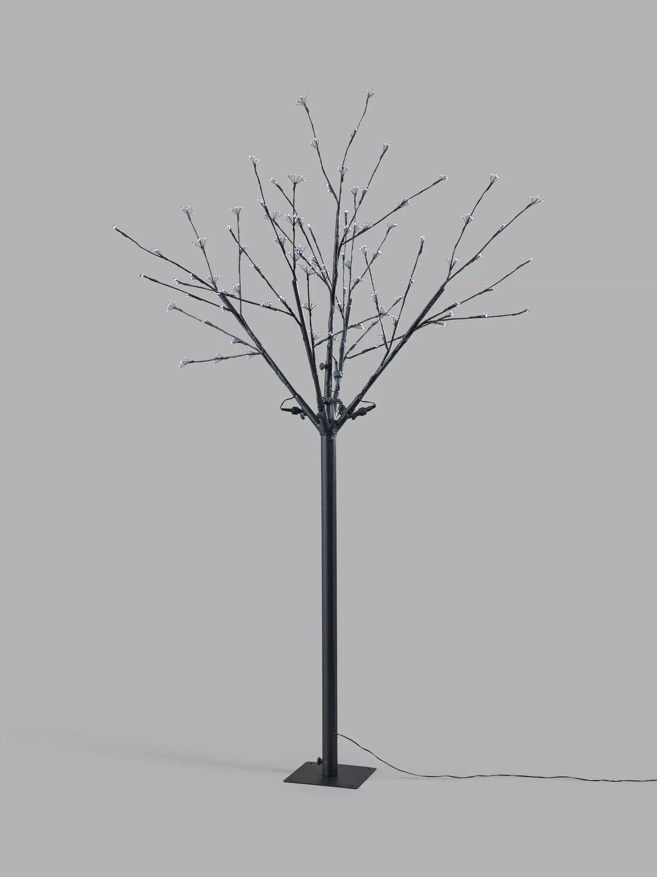 John Lewis & Partners Spark Pre-Lit Black Twig Tree, Ice White, 6ft