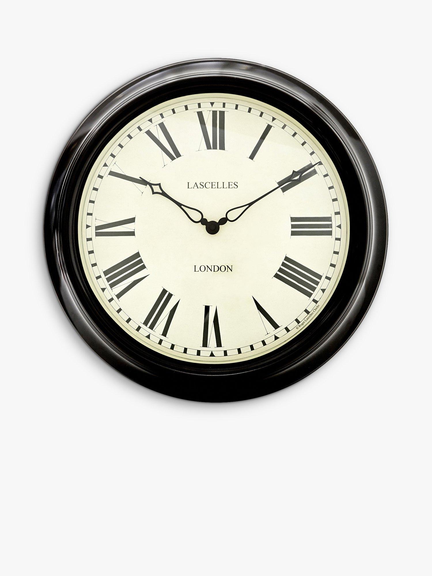 Lascelles Analogue Roman Numeral Station Outdoor Wall Clock, 45cm, Black