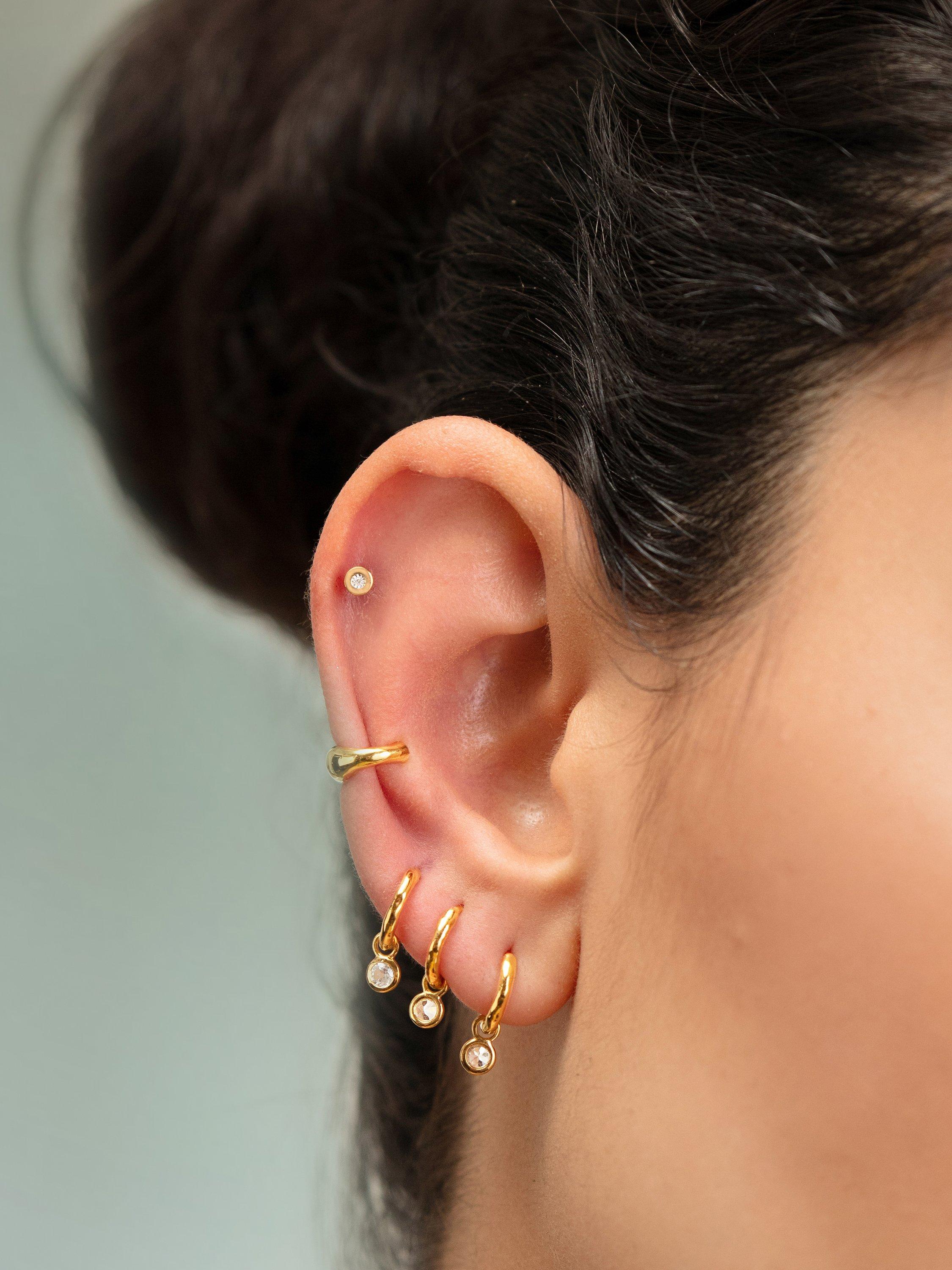 Monica Vinader Linear Diamond Stud Earrings