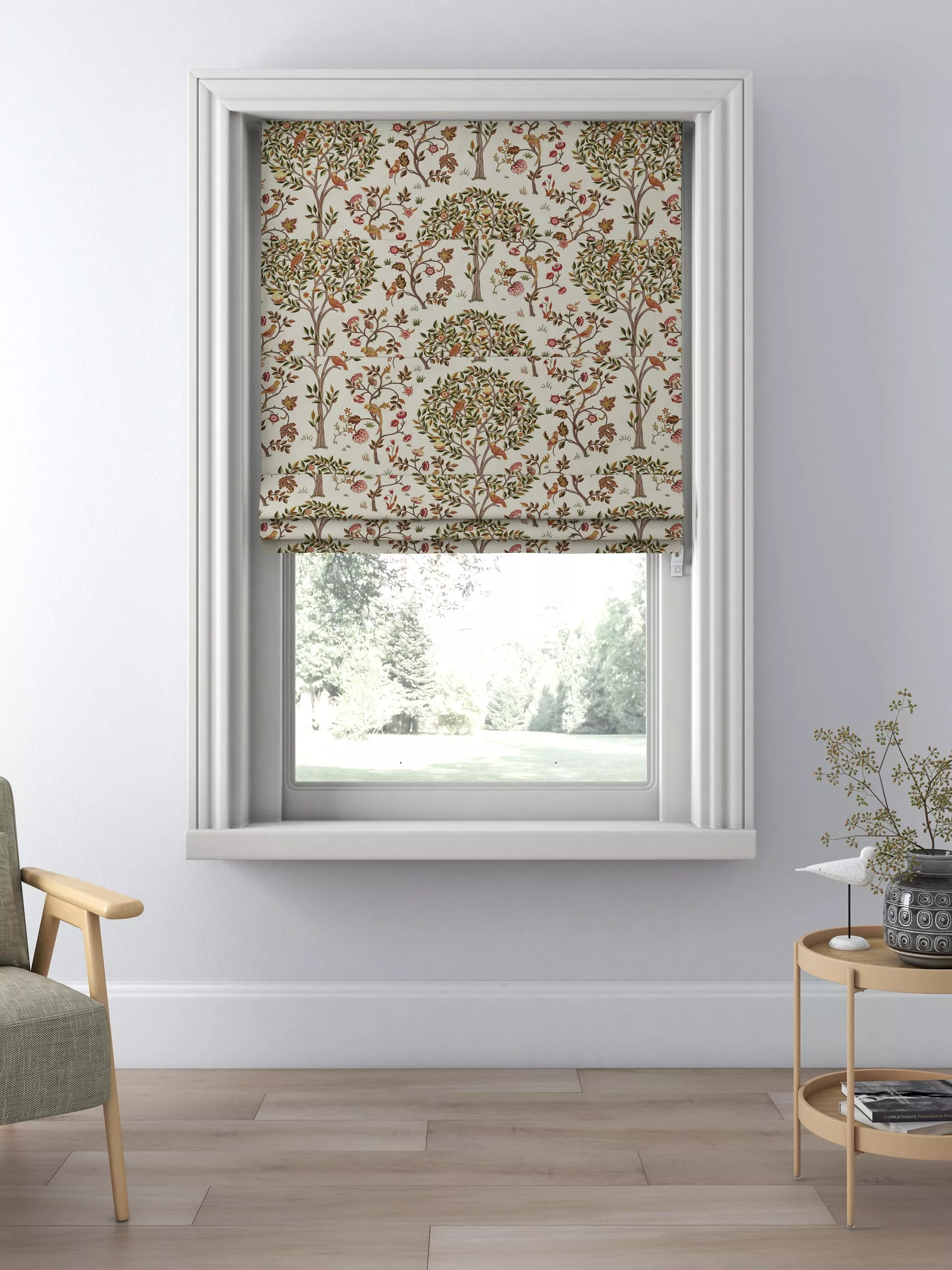 Morris & Co. Kelmscott Tree Made to Measure Roman Blind, Russett/Artichoke
