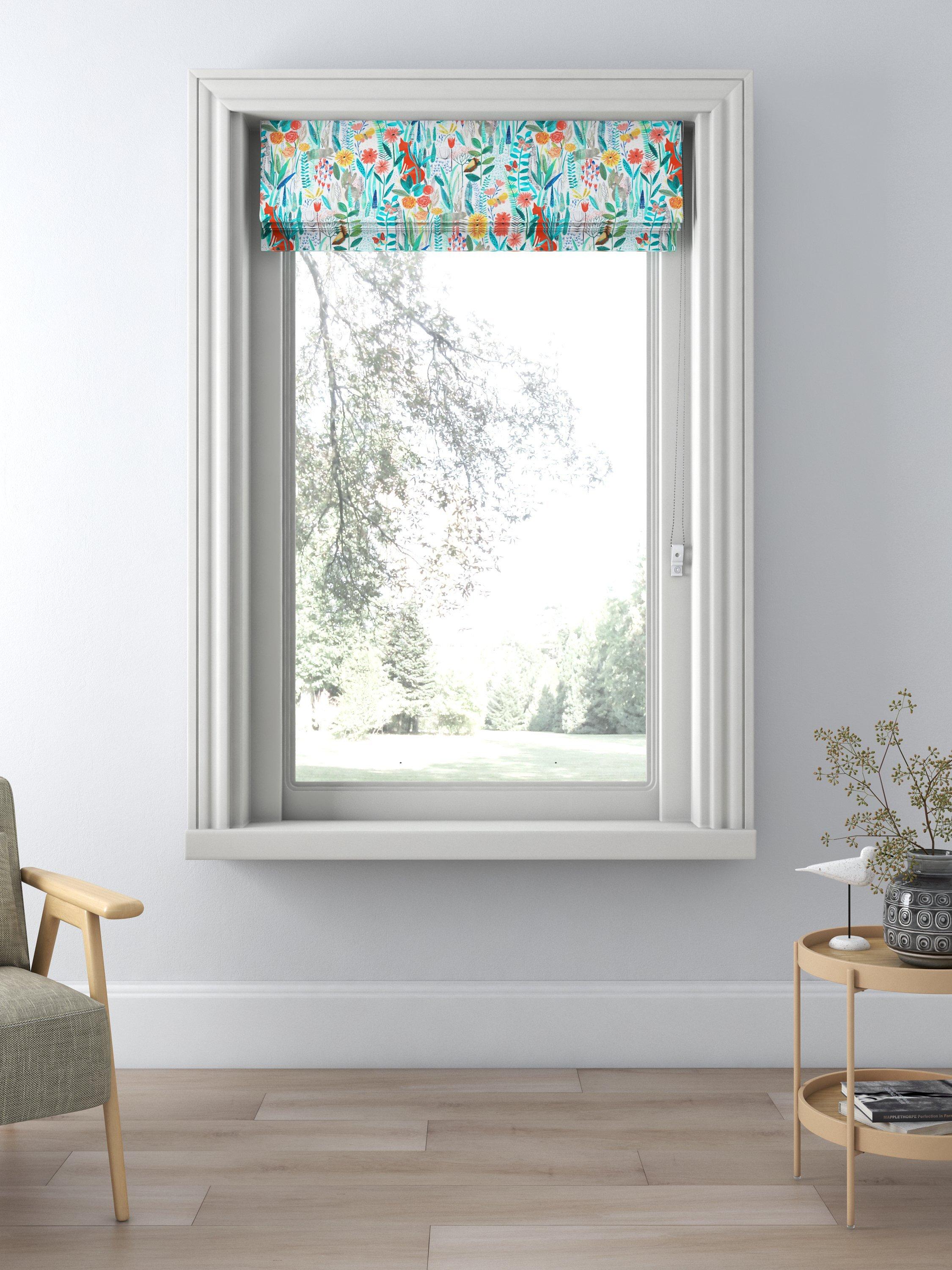 Harlequin Hide And Seek Made to Measure Roman Blind, Poppy/Marine/Ochre