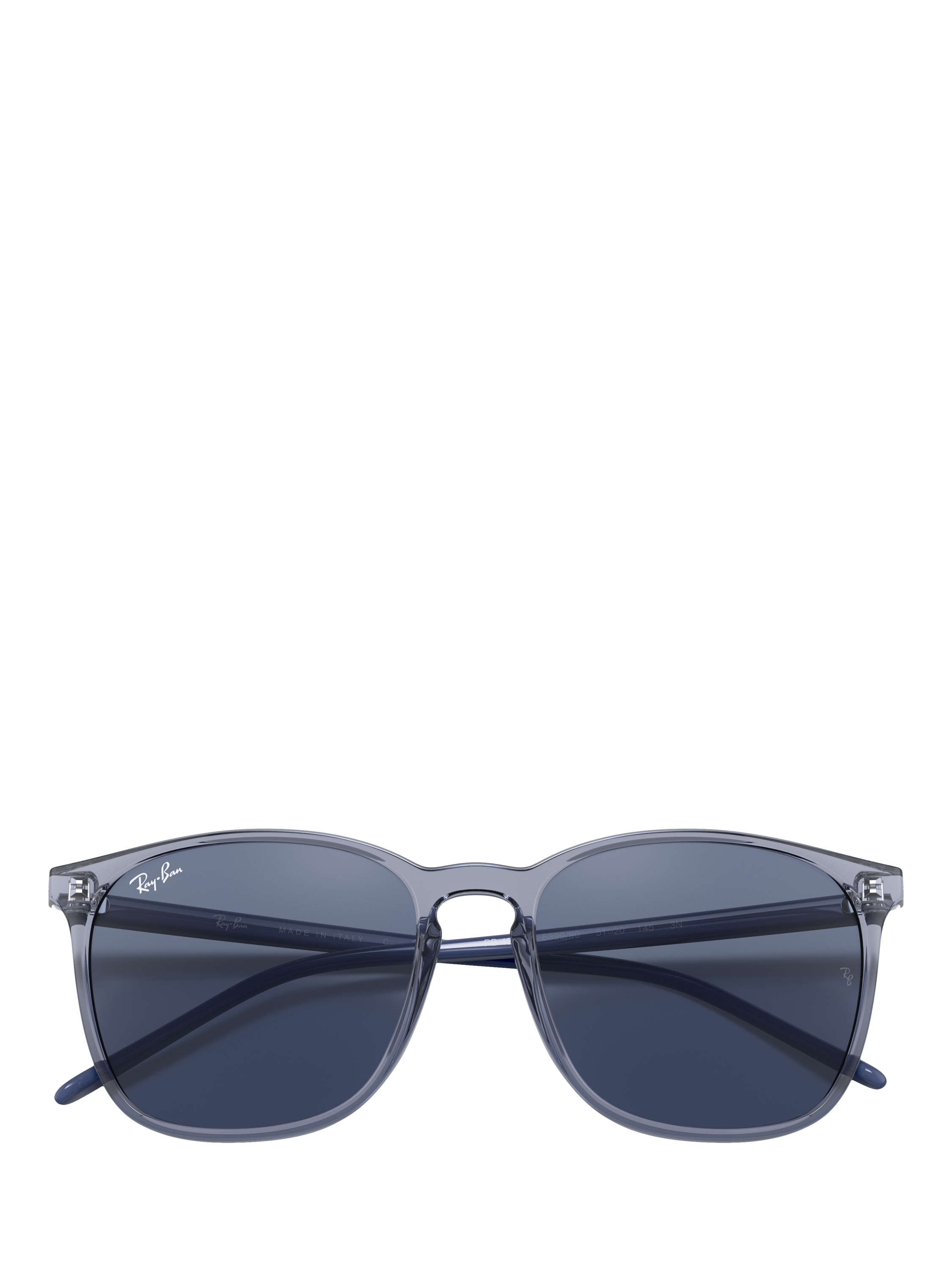 Ray-Ban RB4387 Men's Square Sunglasses, Transparent Blue