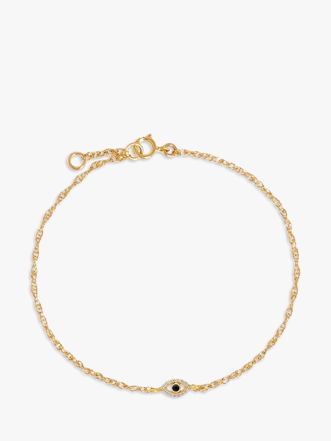 Leah Alexandra Sapphire Evil Eye Chain Bracelet Gold