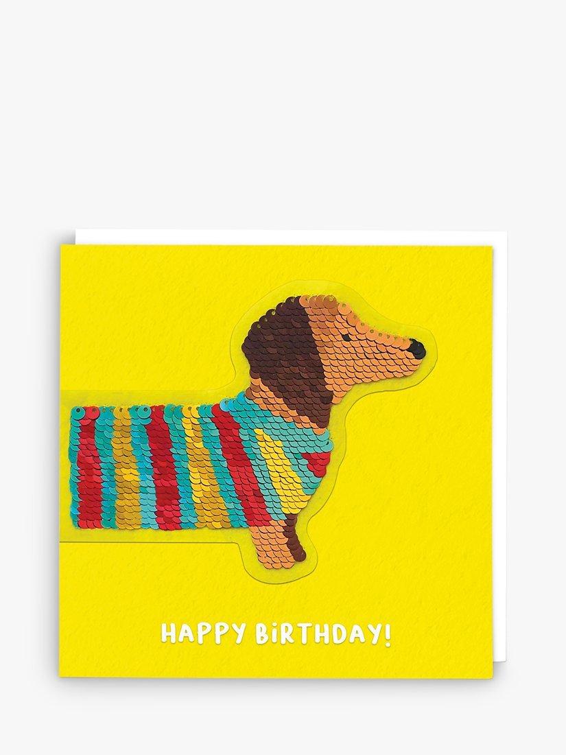 Redback Cards Sequin Sausage Dog Birthday Card