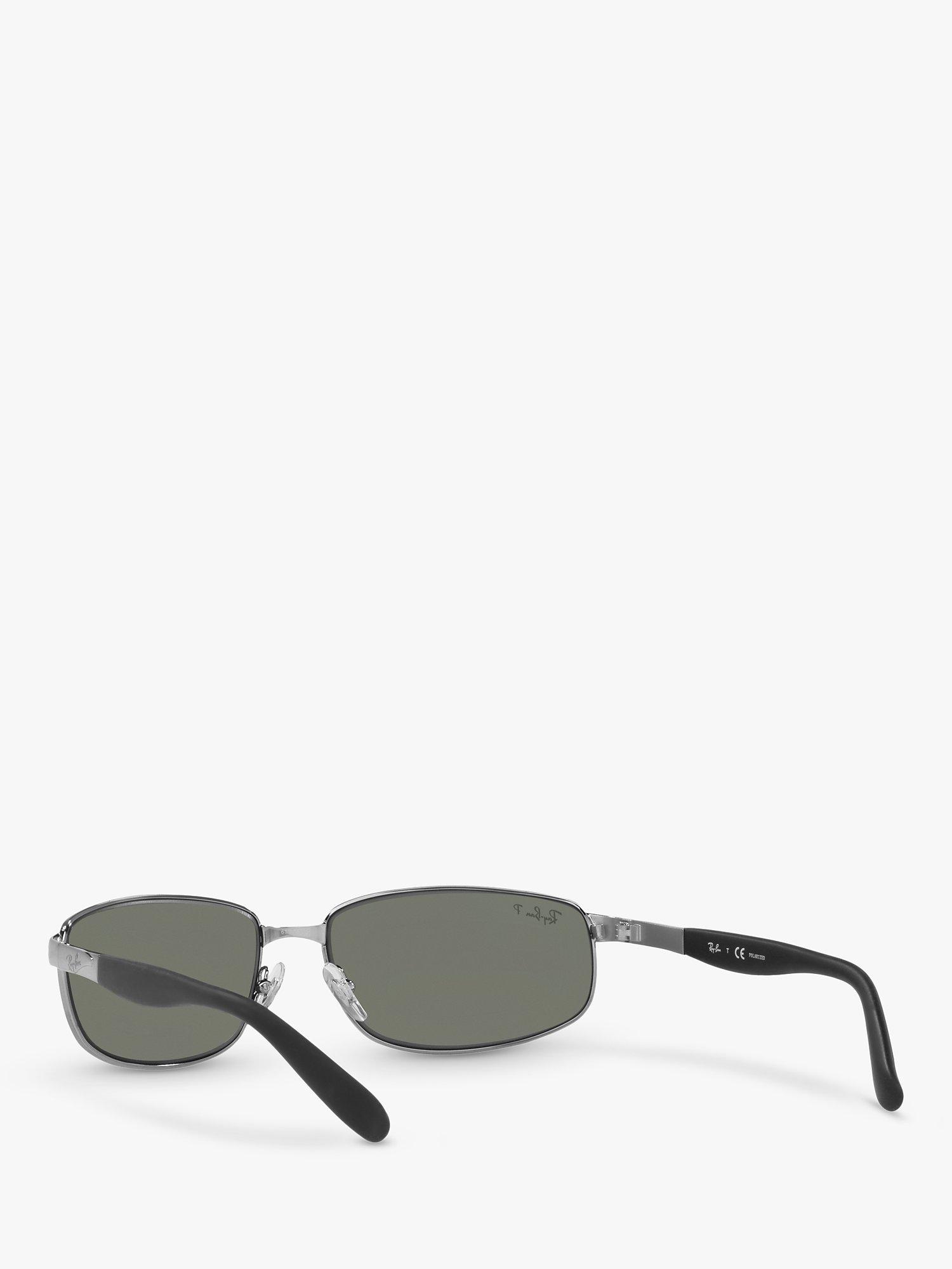 Ray-Ban RB3254 Men's Polarised Rectangular Sunglasses, Gunmetal/Grey