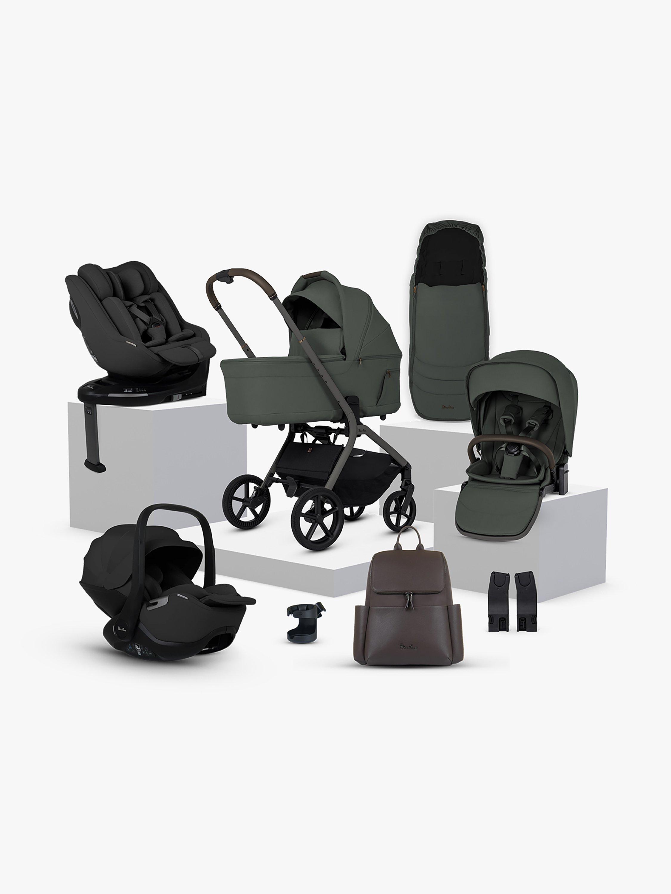 Silver Cross Breez Stroller, Carrycot & Accessories with Glide Plus 360 ...