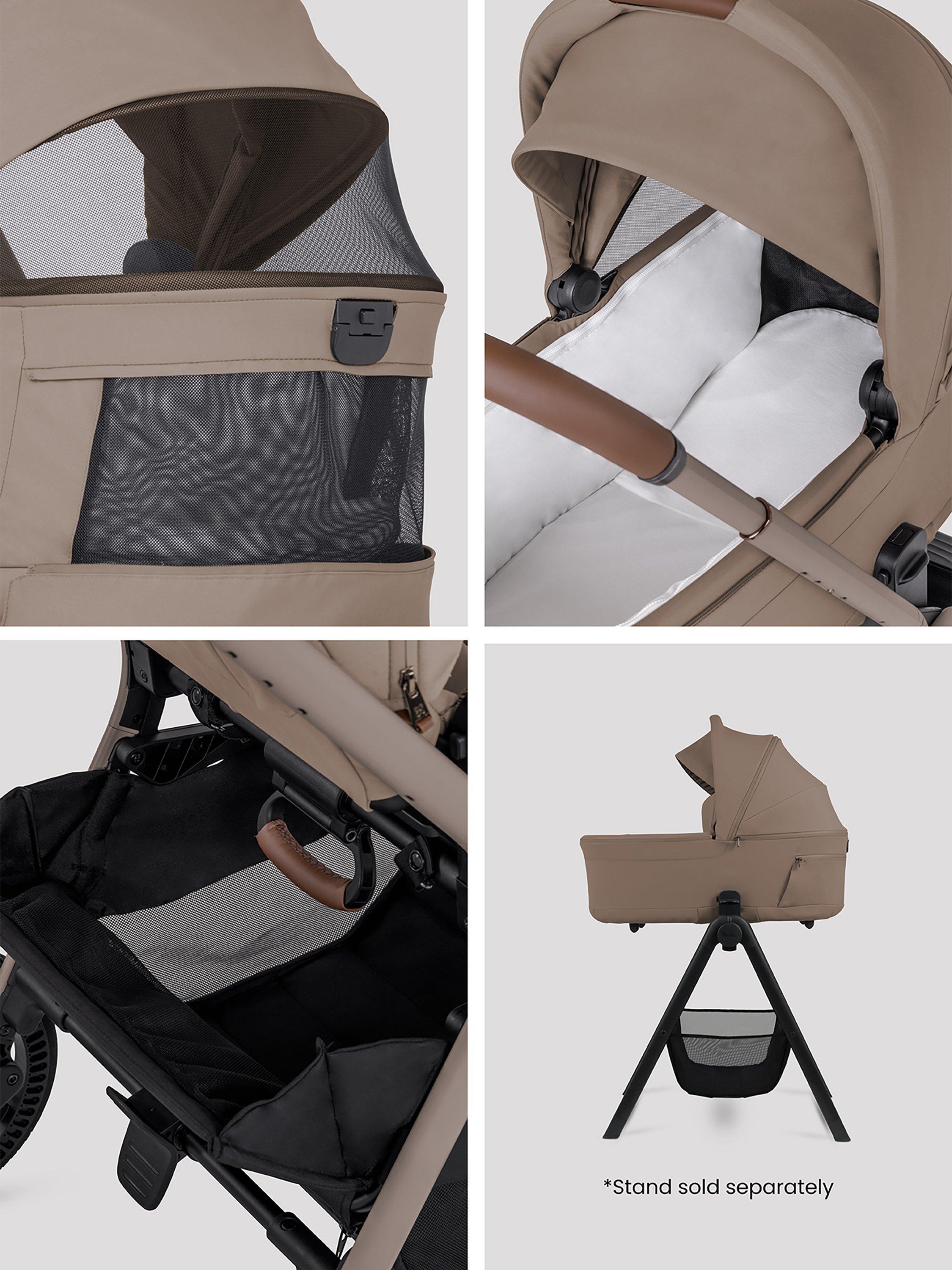 Silver Cross Breez Stroller, Carrycot & Accessories with Glide Plus 360 ...