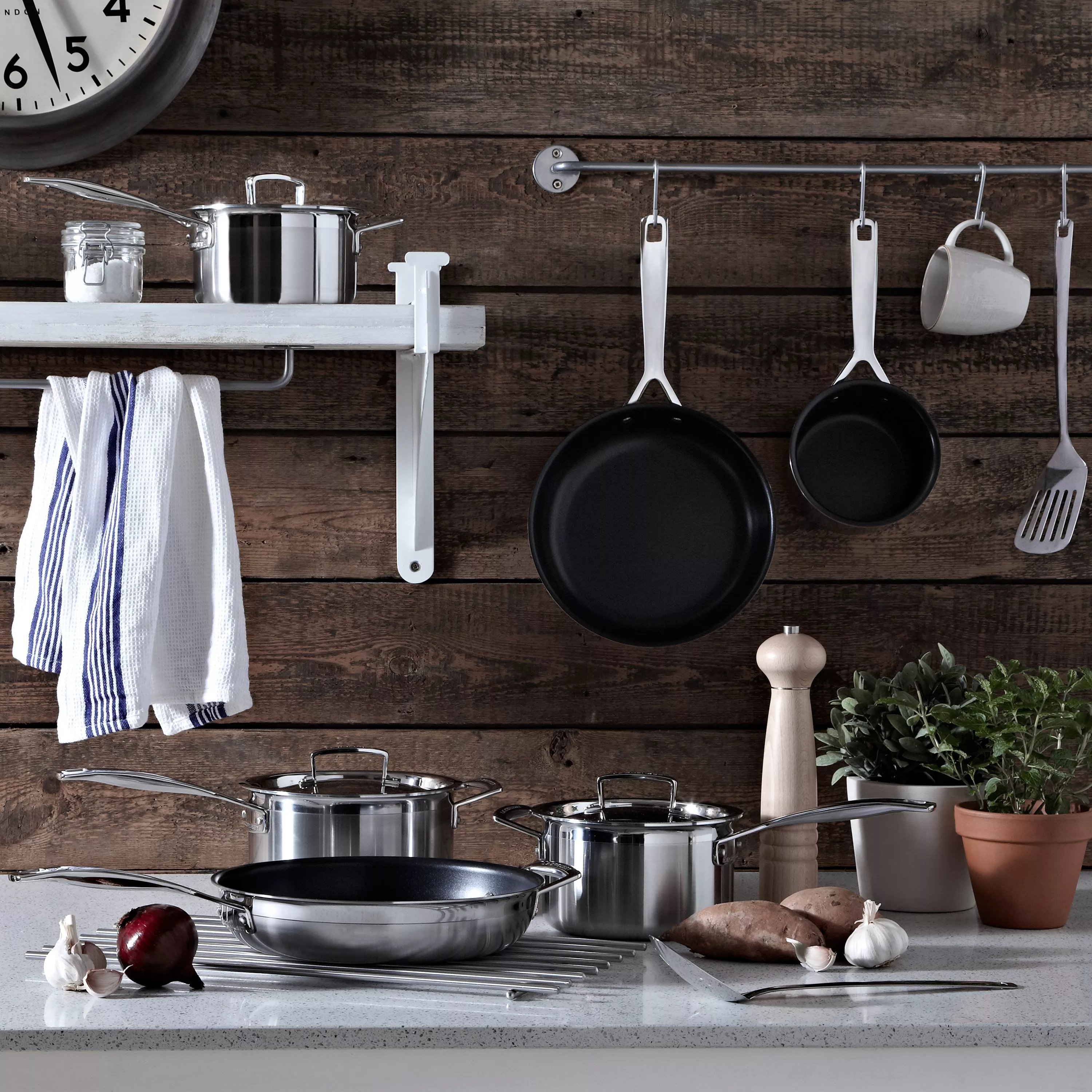 Le Creuset - Milk Pans, Stainless Steel, Silver | John Lewis & Partners