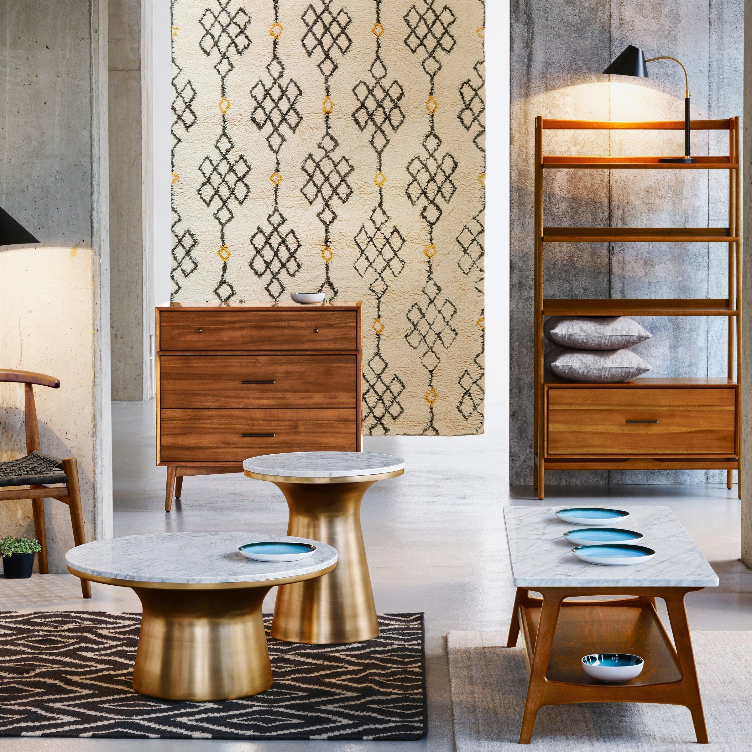 west elm Marble Pedestal Side Table