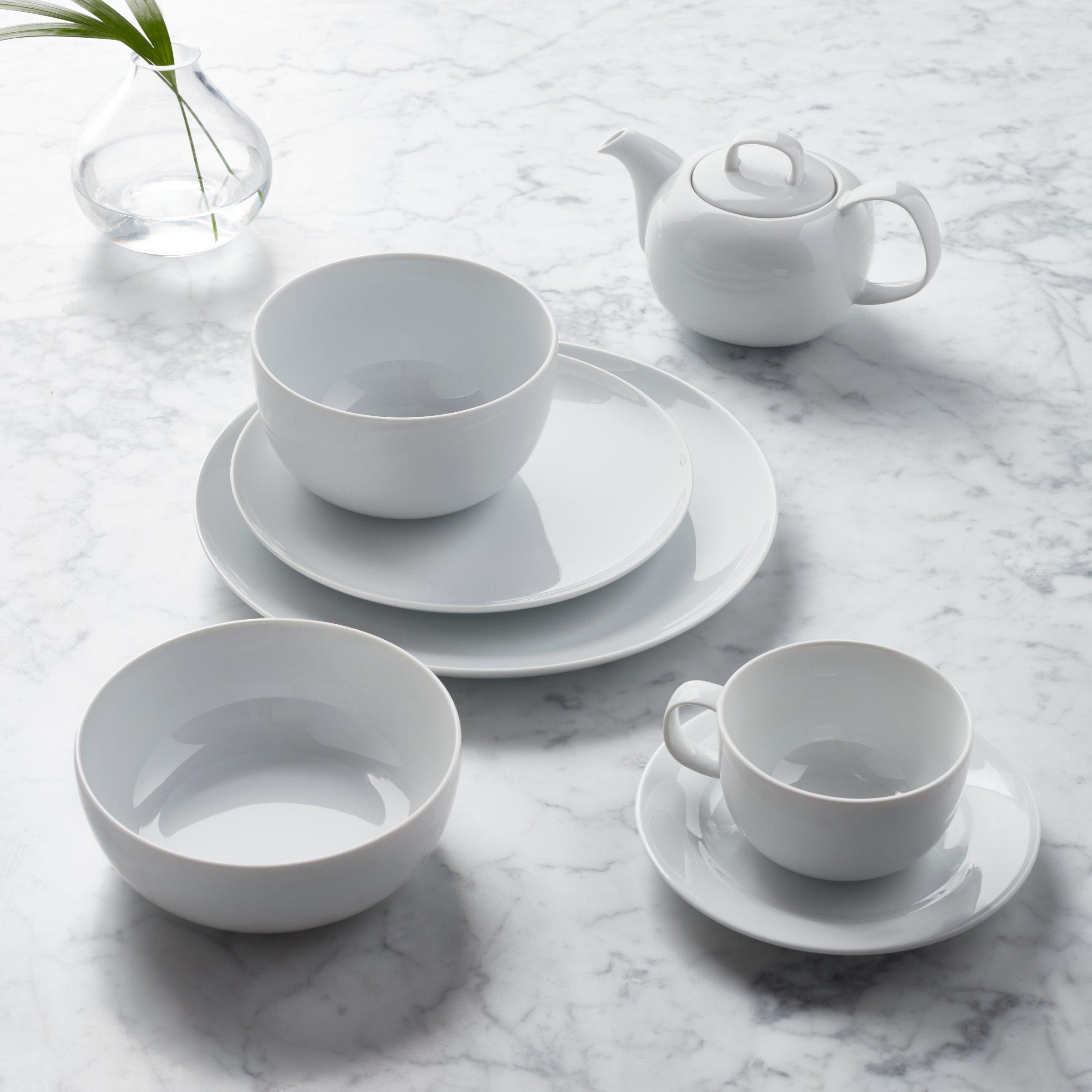 John Lewis Dine Porcelain Round Rim Dinnerware Set, 12 Piece, White
